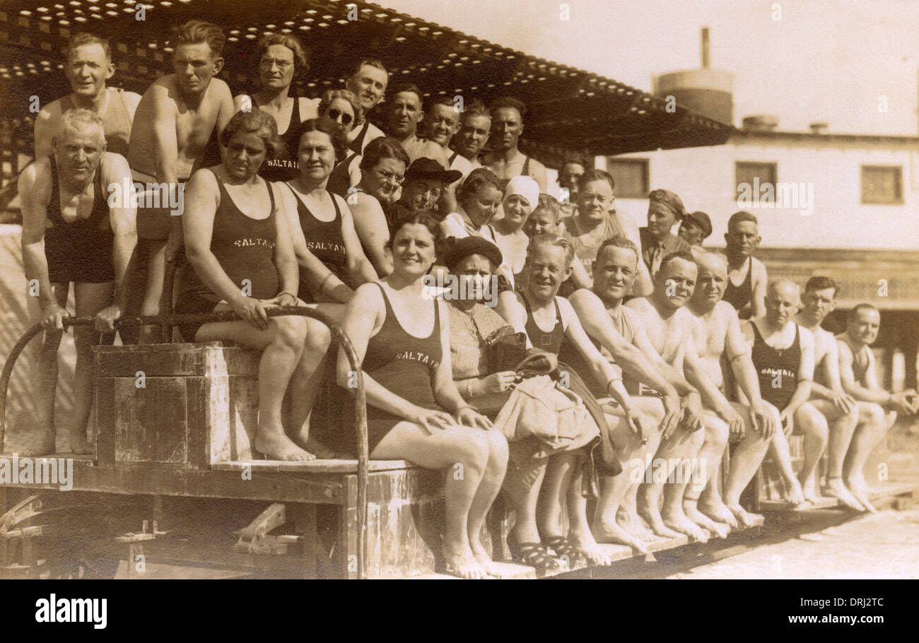 Bathers pose for photo at saltair, Utah, USA Stock Photo - Alamy