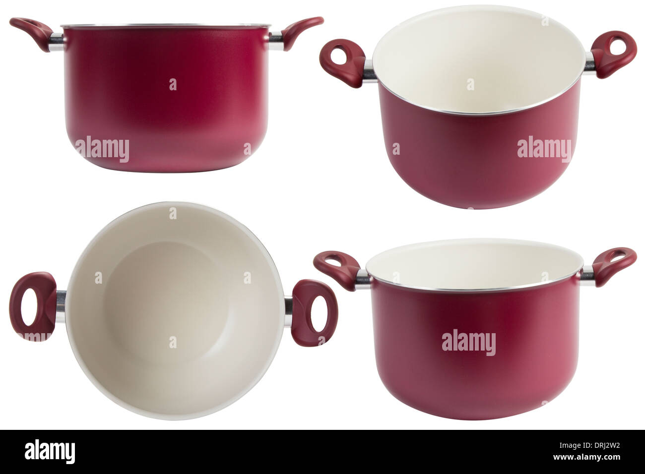 four point of view of Red pot, Isolated on white background Stock Photo ...