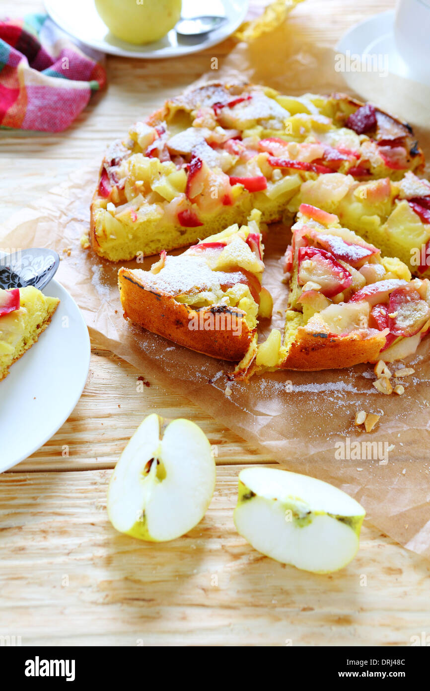 appetizing apple pie, food closeup Stock Photo - Alamy