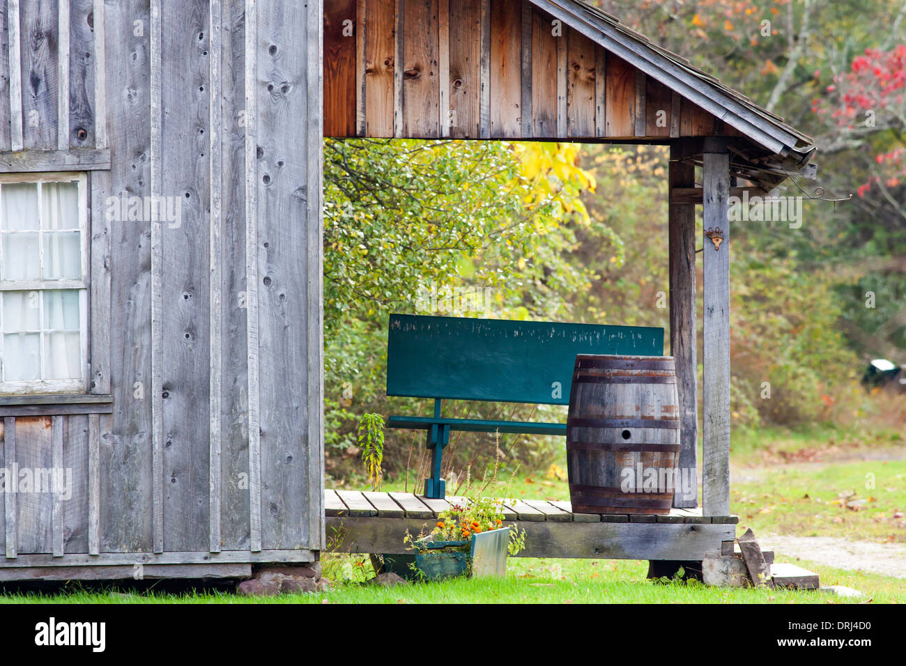 Exterior view of old wooden house used by carpenters and craftsmen ...