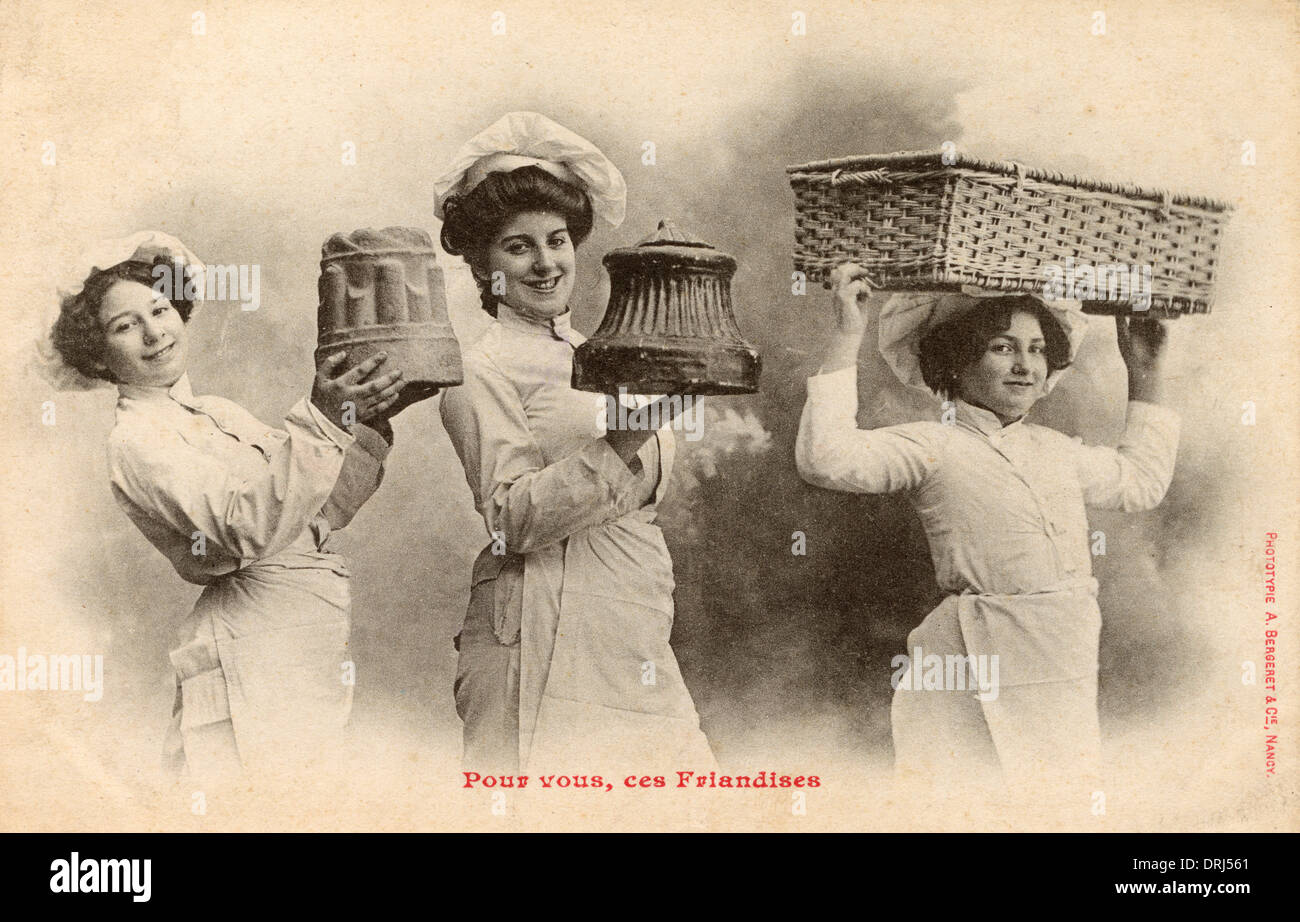 Cooks presenting three delicacies Stock Photo - Alamy