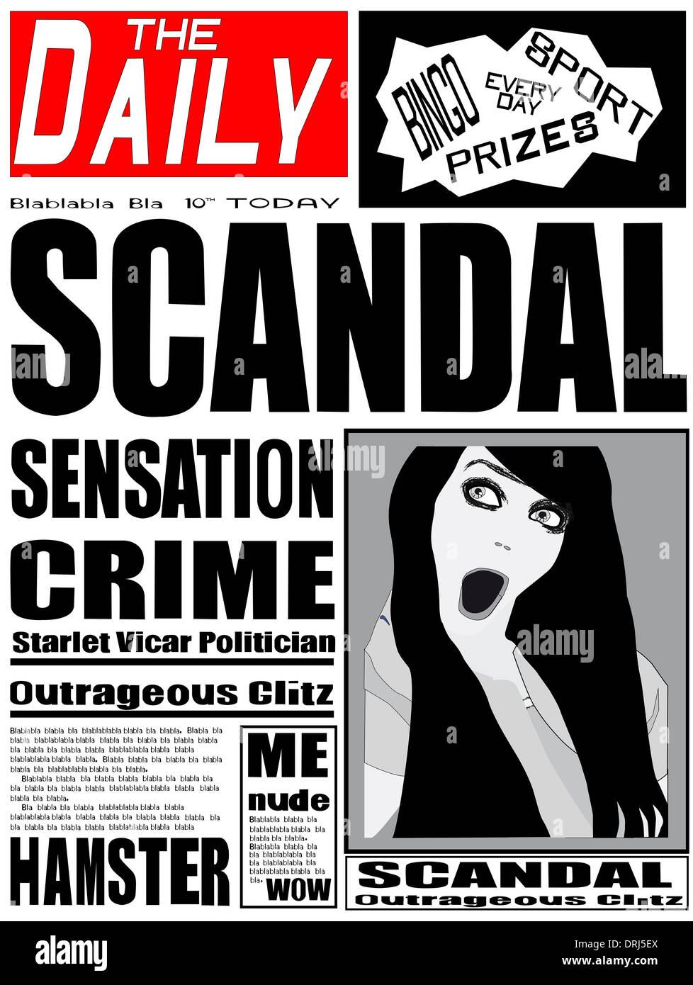 The front page of a typical British red top rag newspaper Stock Photo ...