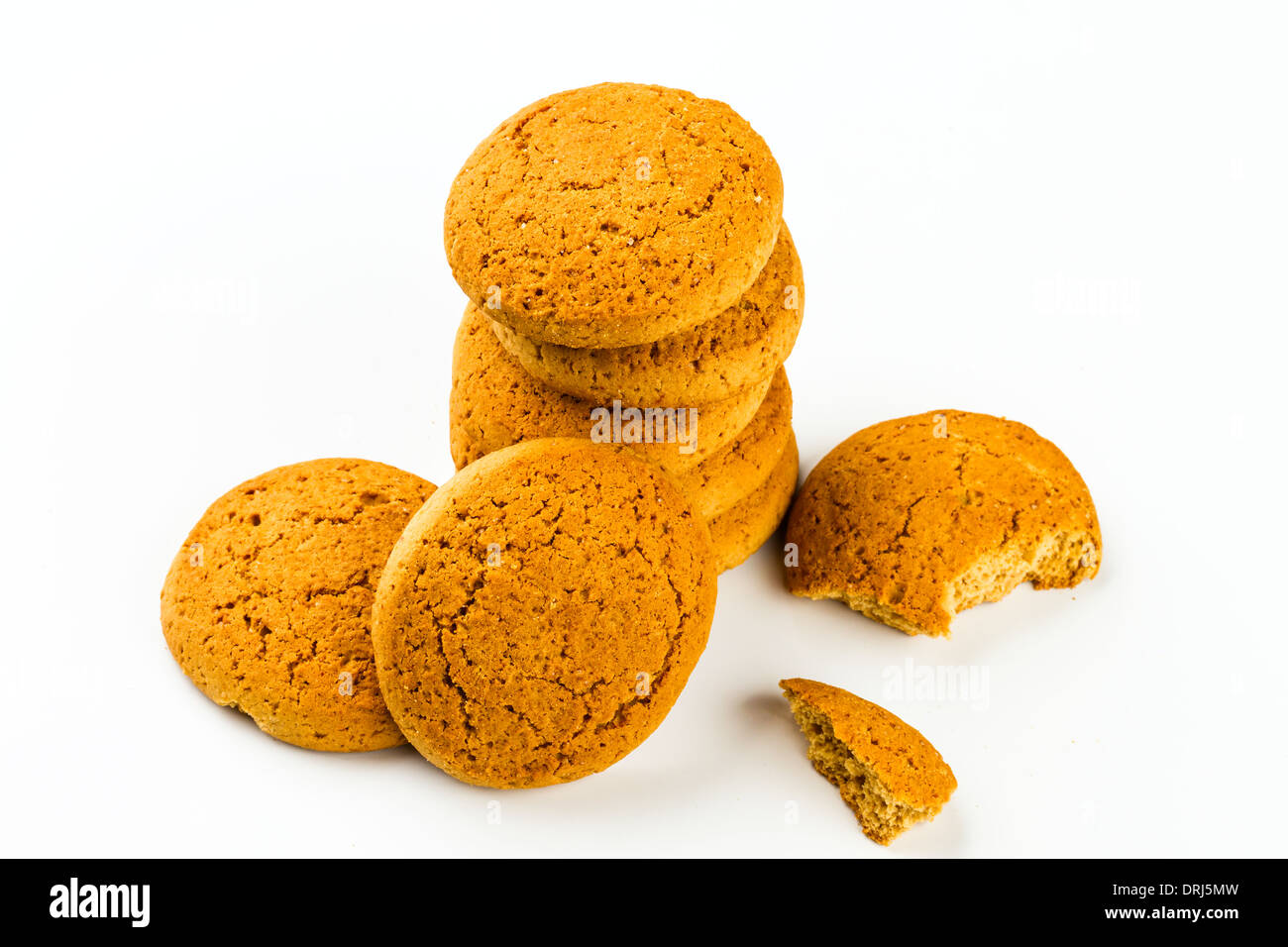 oats cookies isolated on white background Stock Photo - Alamy
