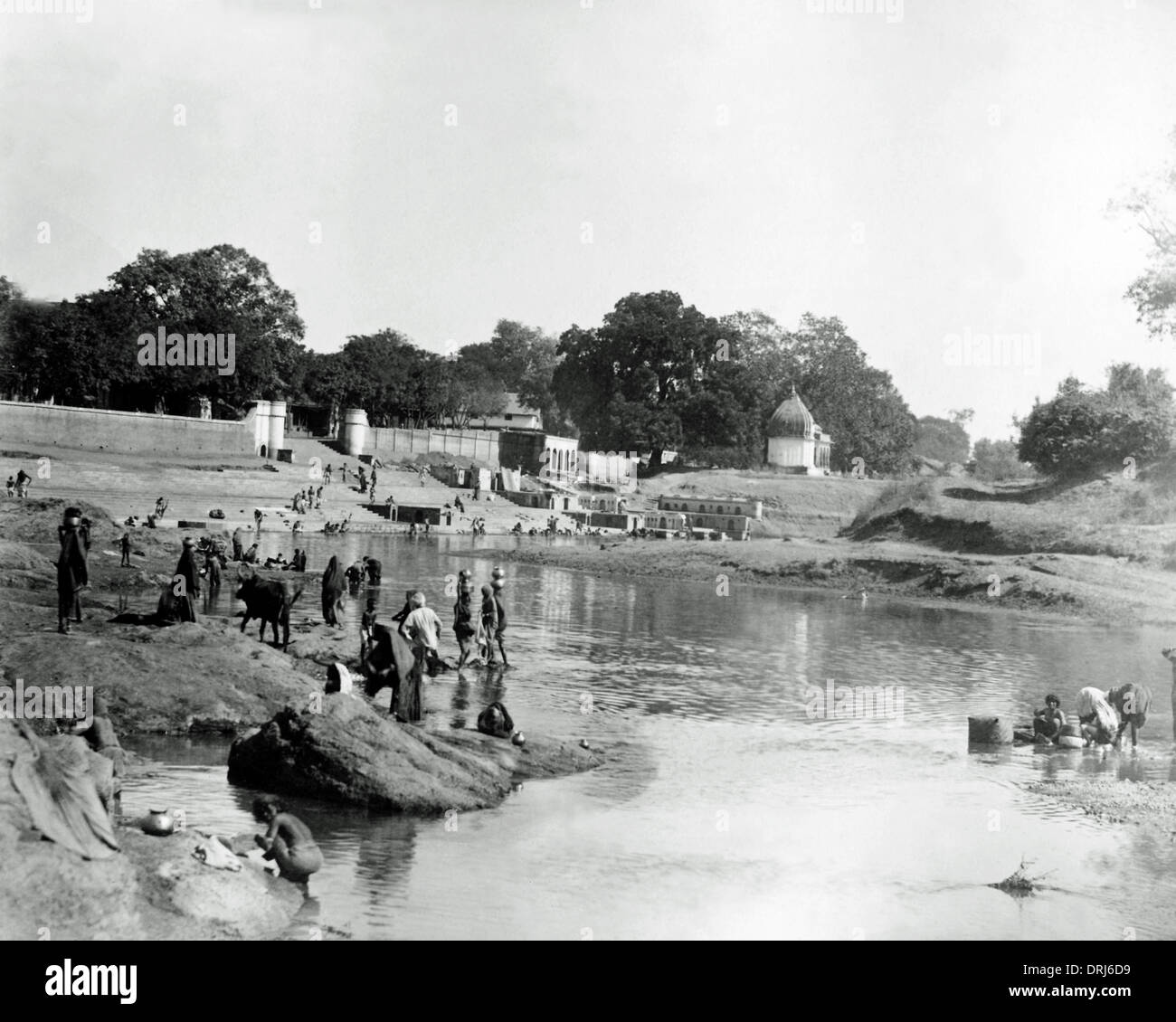 Washing in a river, India Stock Photo - Alamy