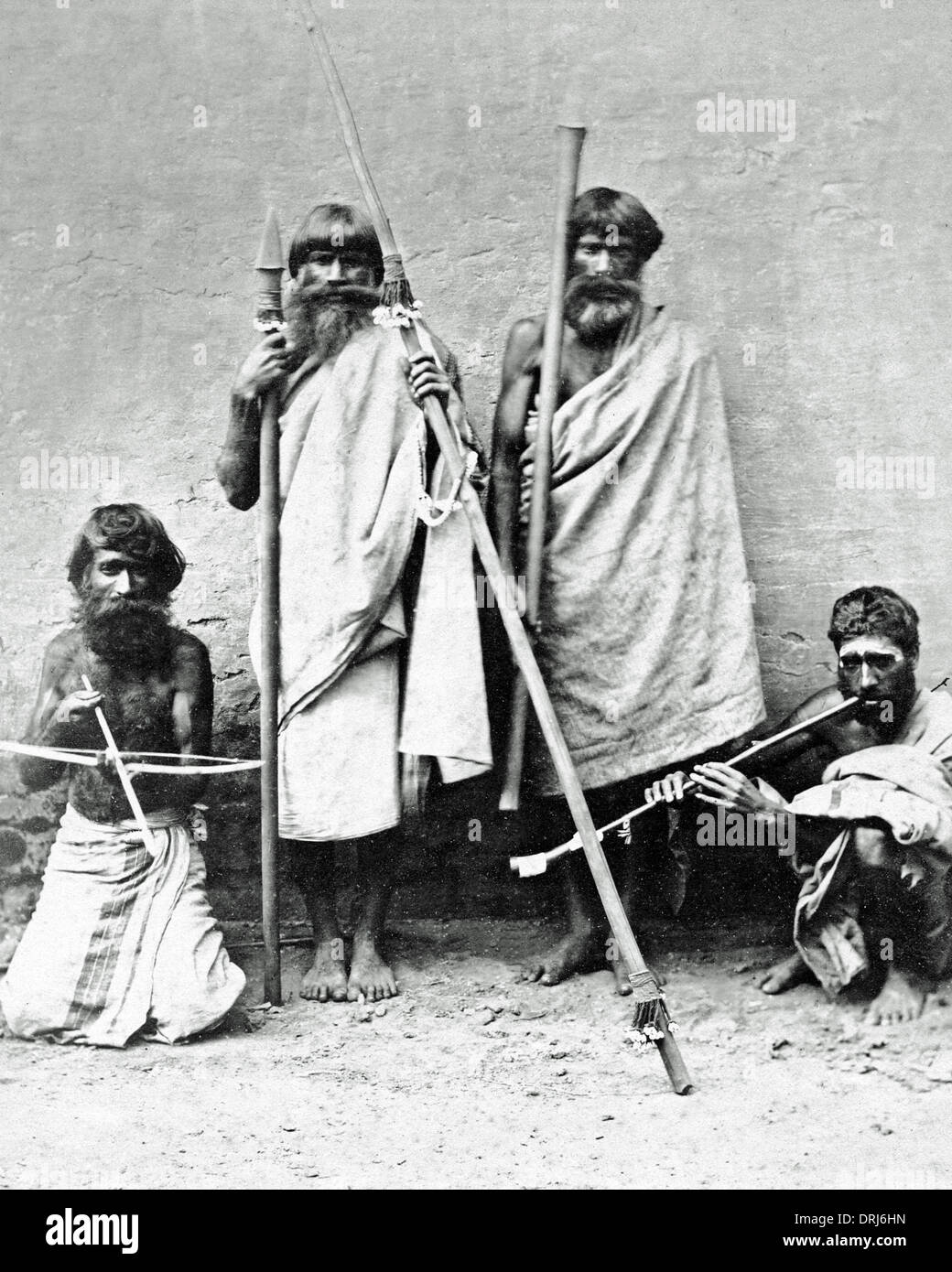 Group of Toda men, southern India Stock Photo - Alamy