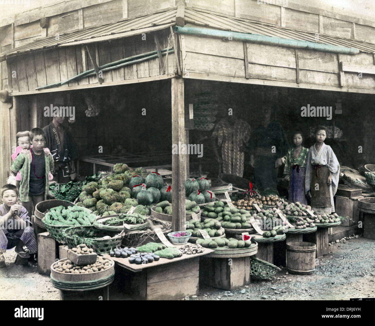 Vegetable stall, Japan Stock Photo - Alamy