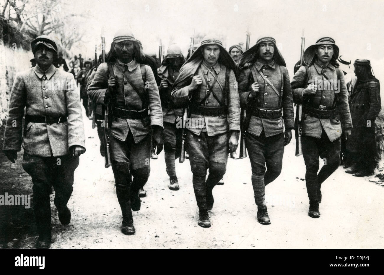 Turkish infantry marching, WW1 Stock Photo - Alamy