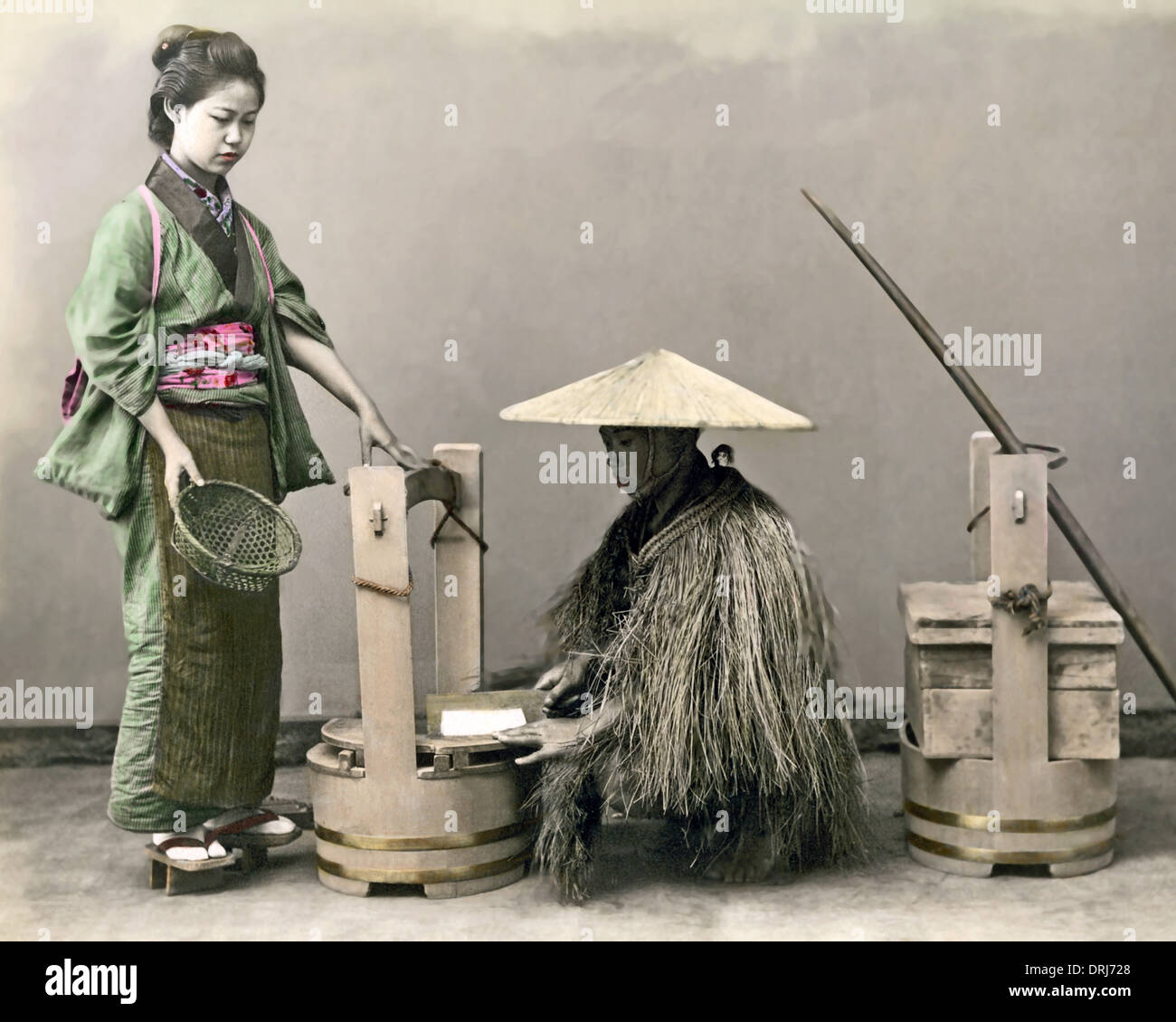Street vendor and customer, Japan Stock Photo - Alamy