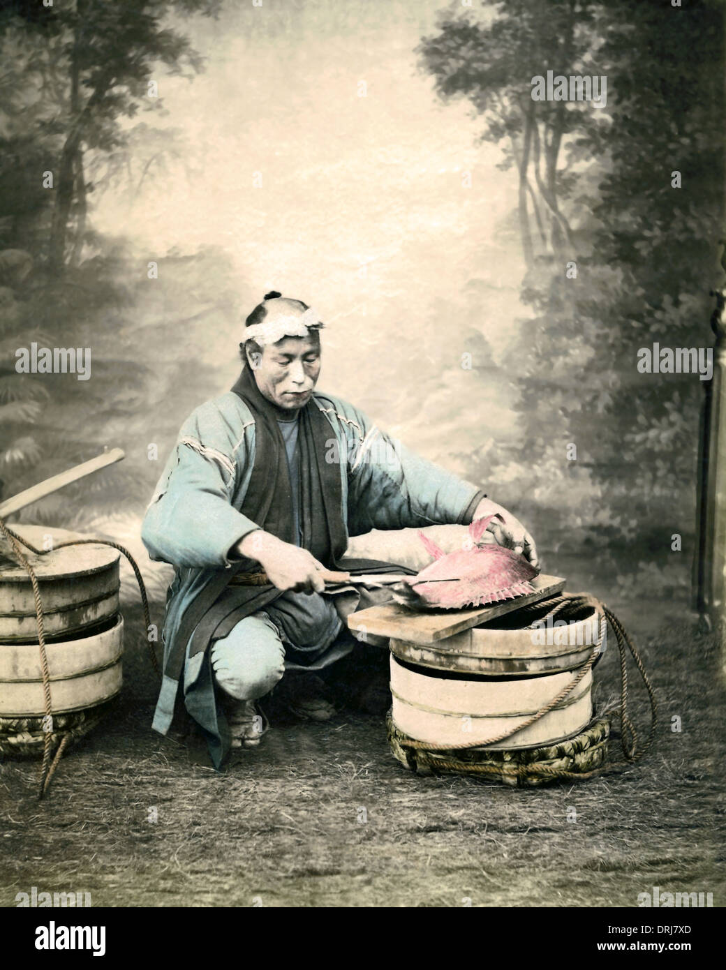 Fish vendor, Japan Stock Photo - Alamy