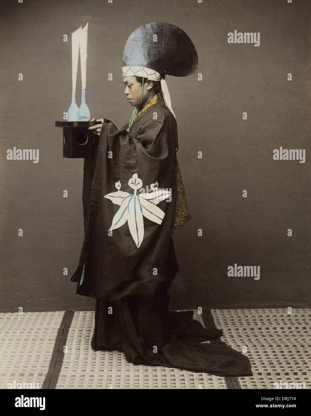 Shinto priest making offering, Japan Stock Photo - Alamy