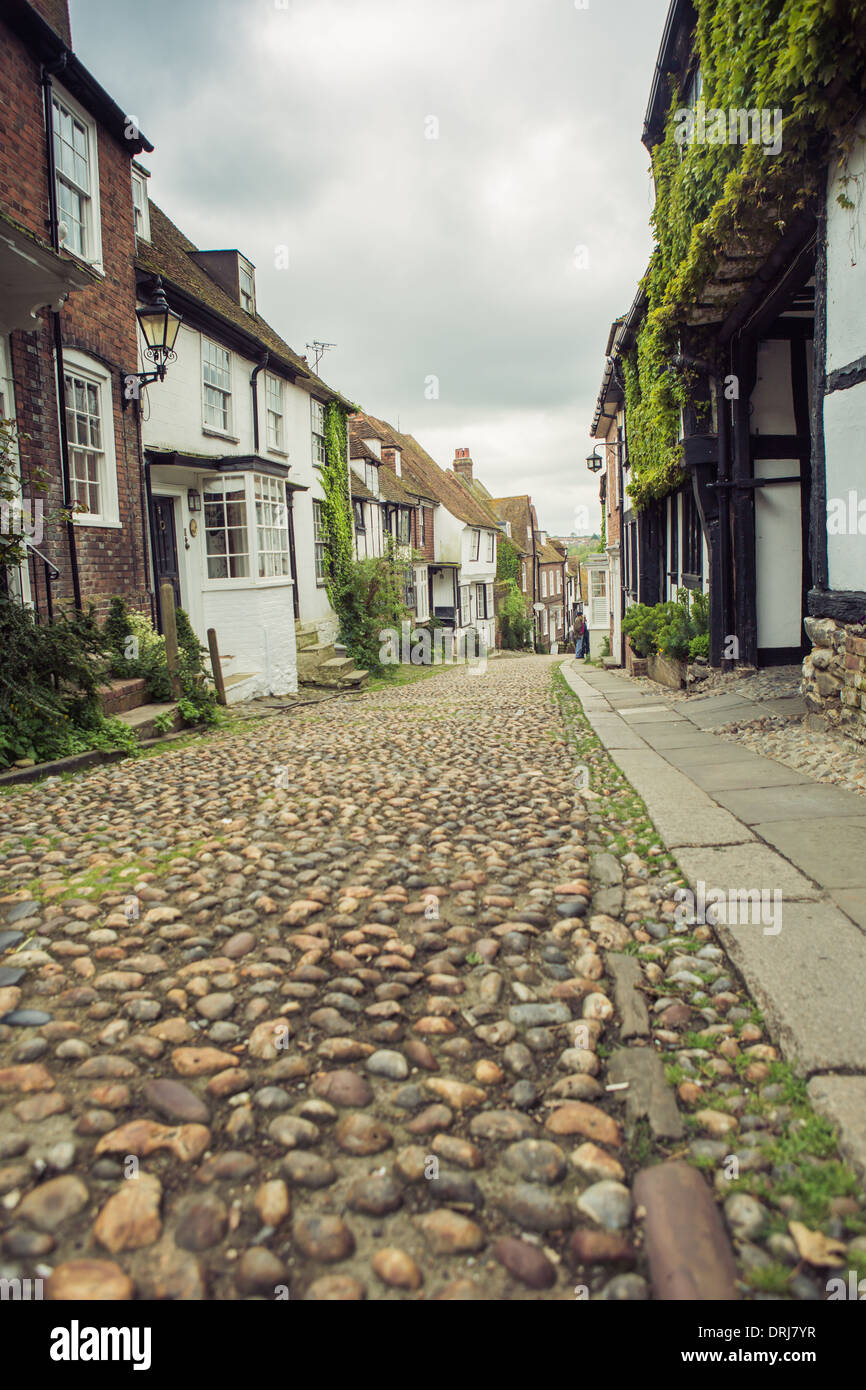 Historic cobbled Mermaid Street in Rye, East Sussex, UK Stock Photo - Alamy