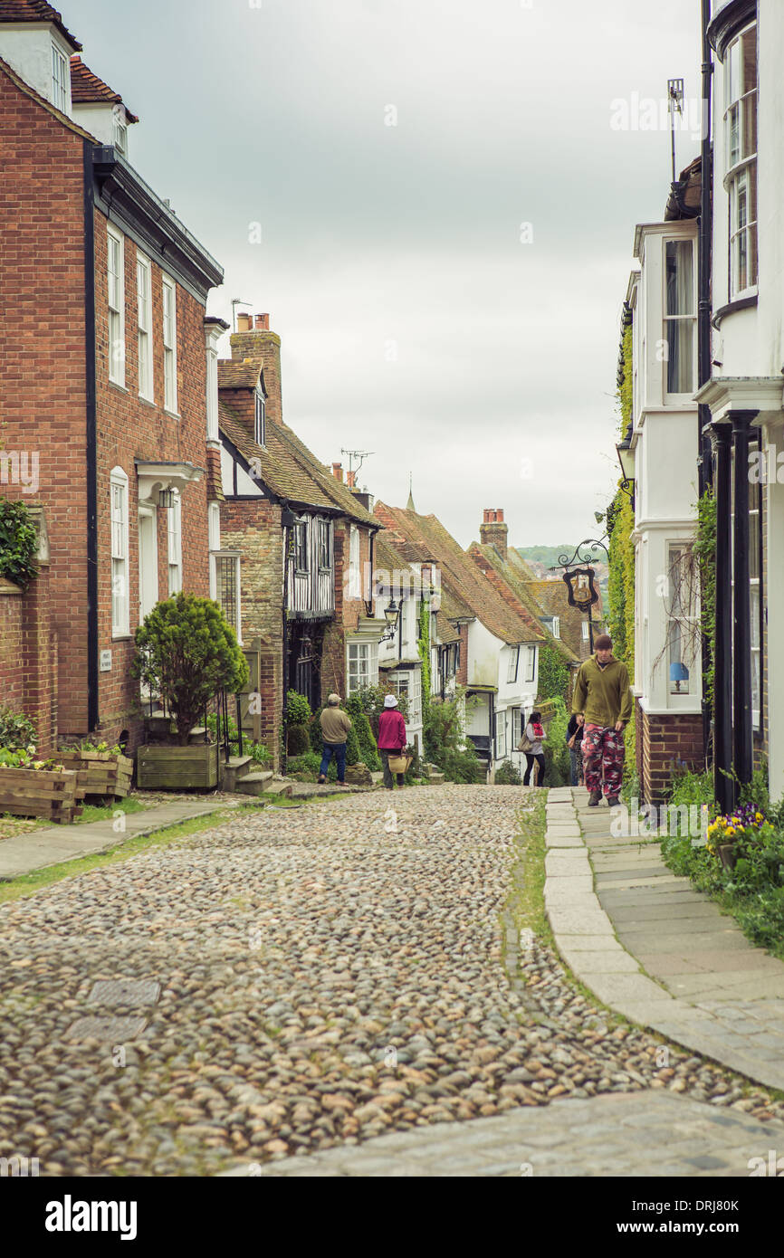 Historic cobbled Mermaid Street in Rye, East Sussex, UK Stock Photo - Alamy