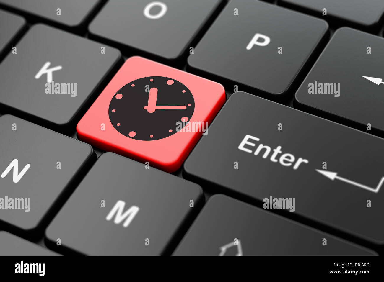 Timeline concept: Clock on computer keyboard background Stock Photo - Alamy