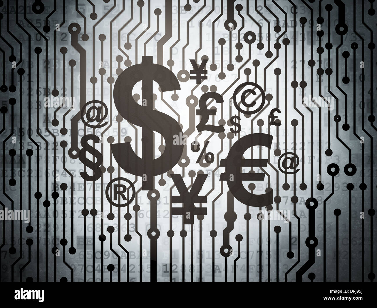Advertising concept: circuit board with Finance Symbol Stock Photo - Alamy