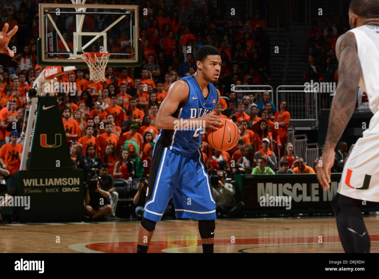 Coral Gables, Florida, USA. 22nd Jan, 2014. Quinn Cook #2 of Duke in ...