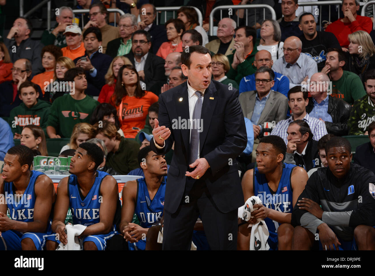 Coral Gables, Florida, USA. 22nd Jan, 2014. Head coach Mike Krzyzewski ...