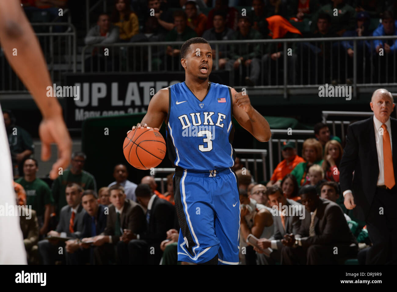 Coral Gables, Florida, USA. 22nd Jan, 2014. Tyler Thornton #3 of Duke ...