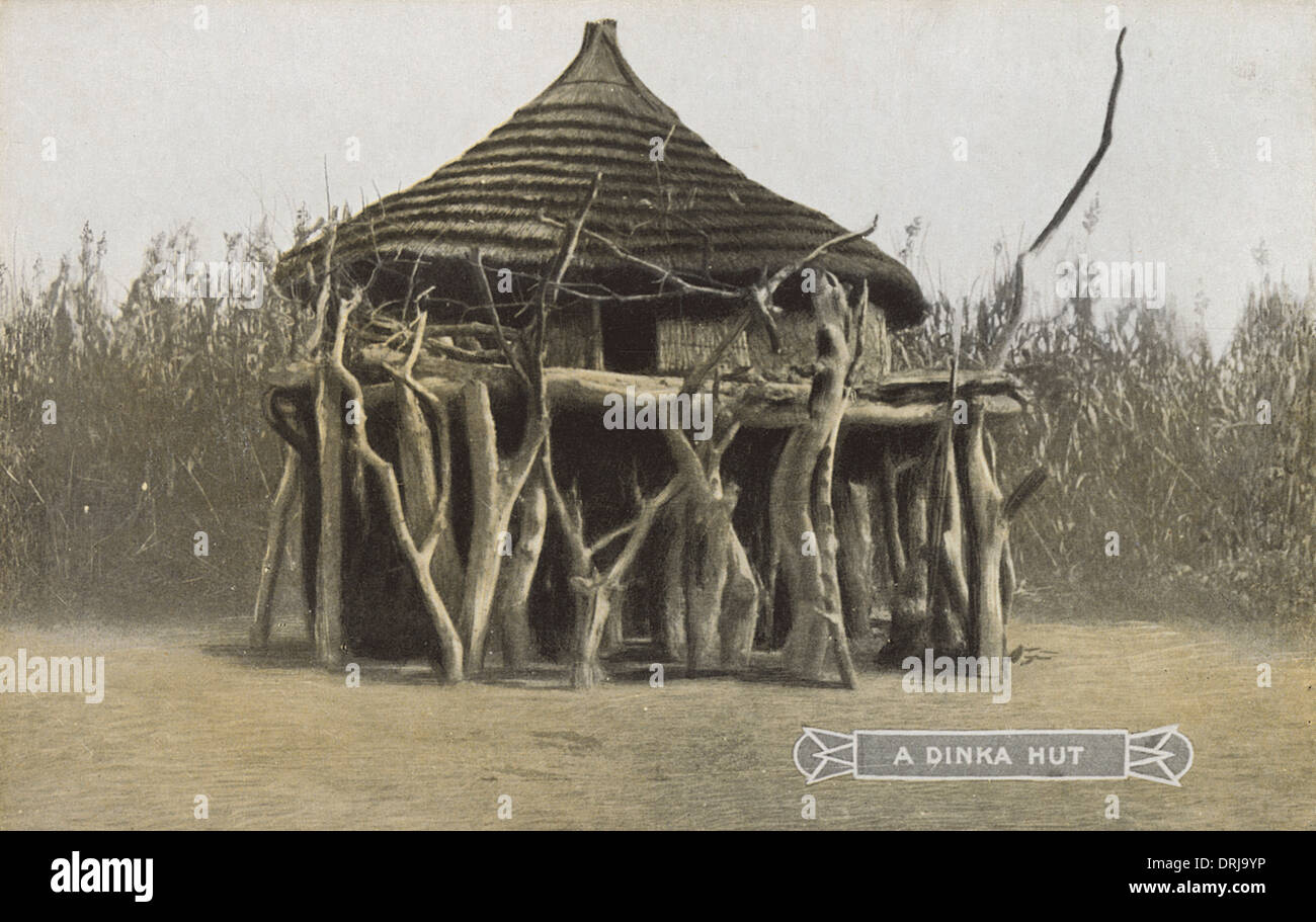 Sudan - A Dinka Hut Stock Photo - Alamy