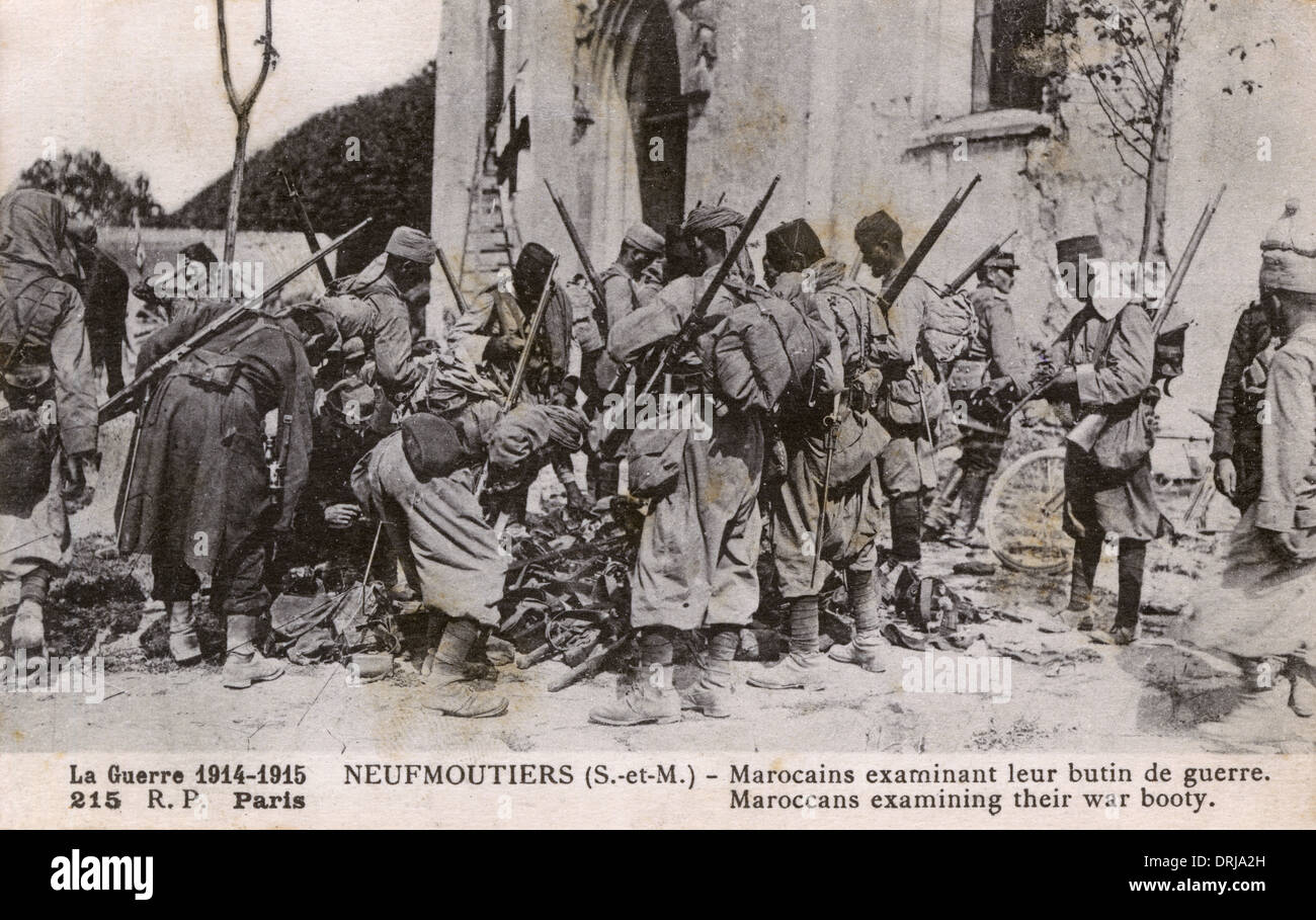 French Colonial Soldiers from Morocco - WWI Stock Photo - Alamy