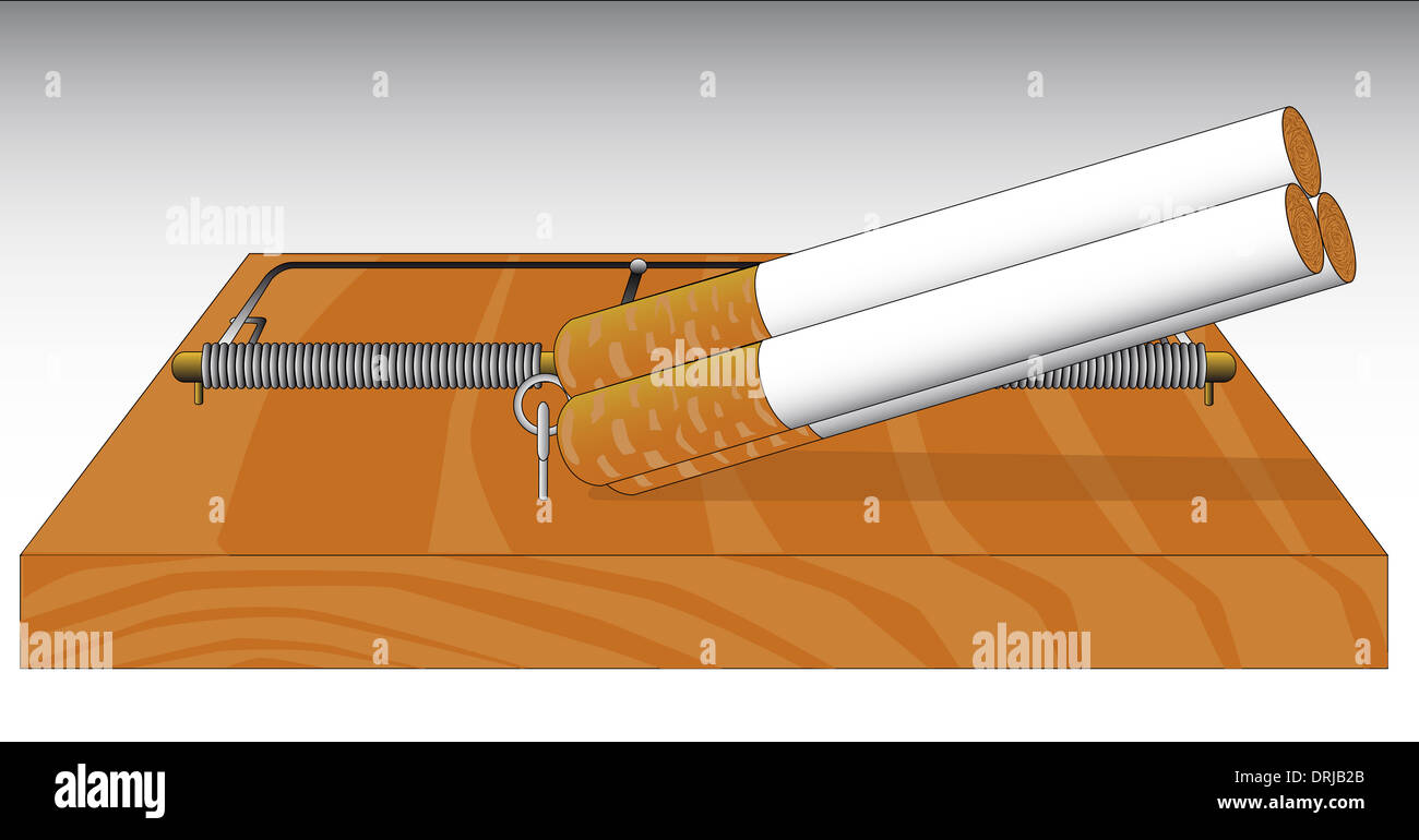 A traditional wood base and wire spring mouse trap bated with cheese ...