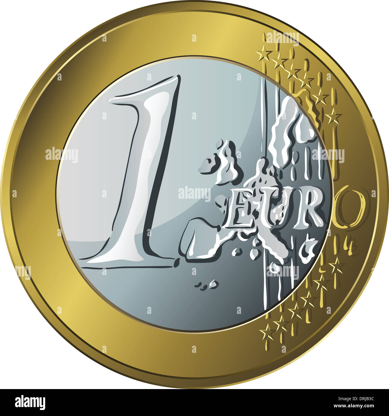 gold and silver money gold coin euro Stock Photo - Alamy