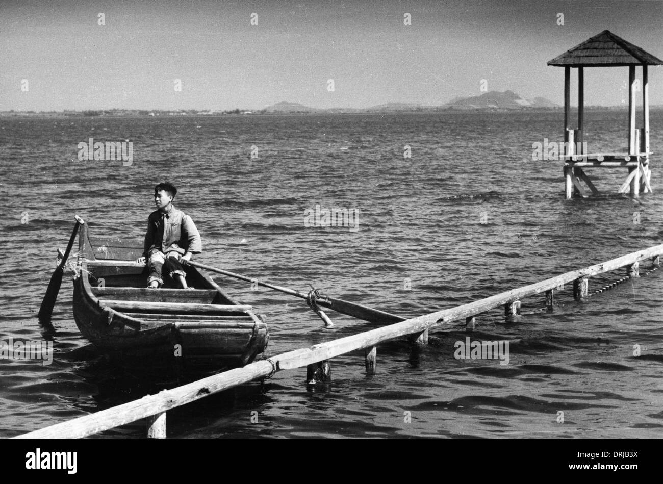 Oar of a rowing boat Black and White Stock Photos & Images - Alamy