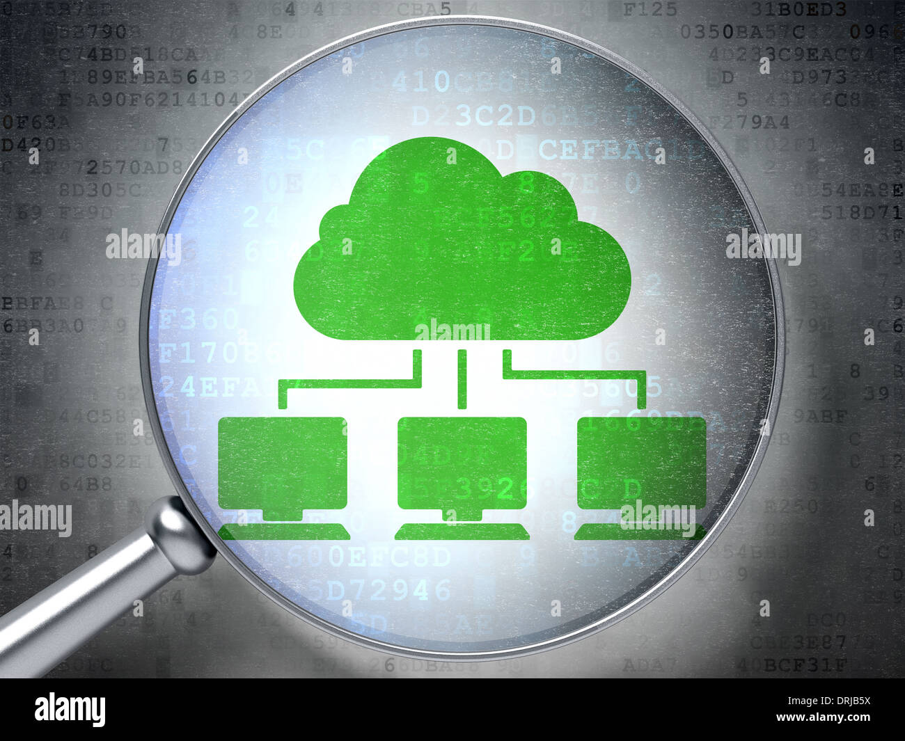 Cloud computing concept: Cloud Network with optical glass on digital ...