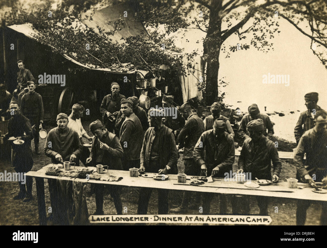 American troops at Lake Longemer, France, WW1 Stock Photo - Alamy