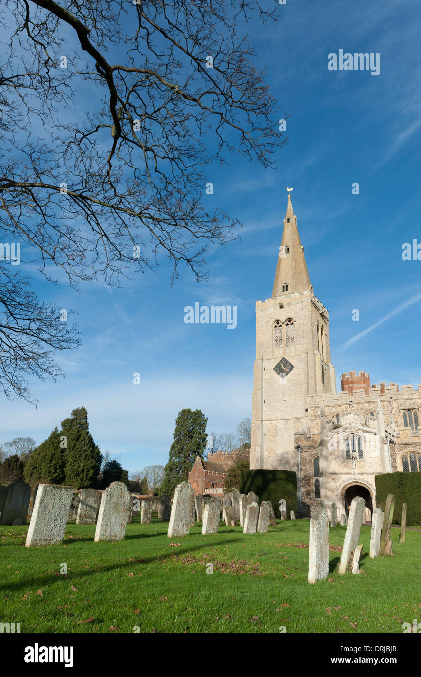 St Mary's church and churchyard Buckden Cambridgeshire UK Stock Photo ...