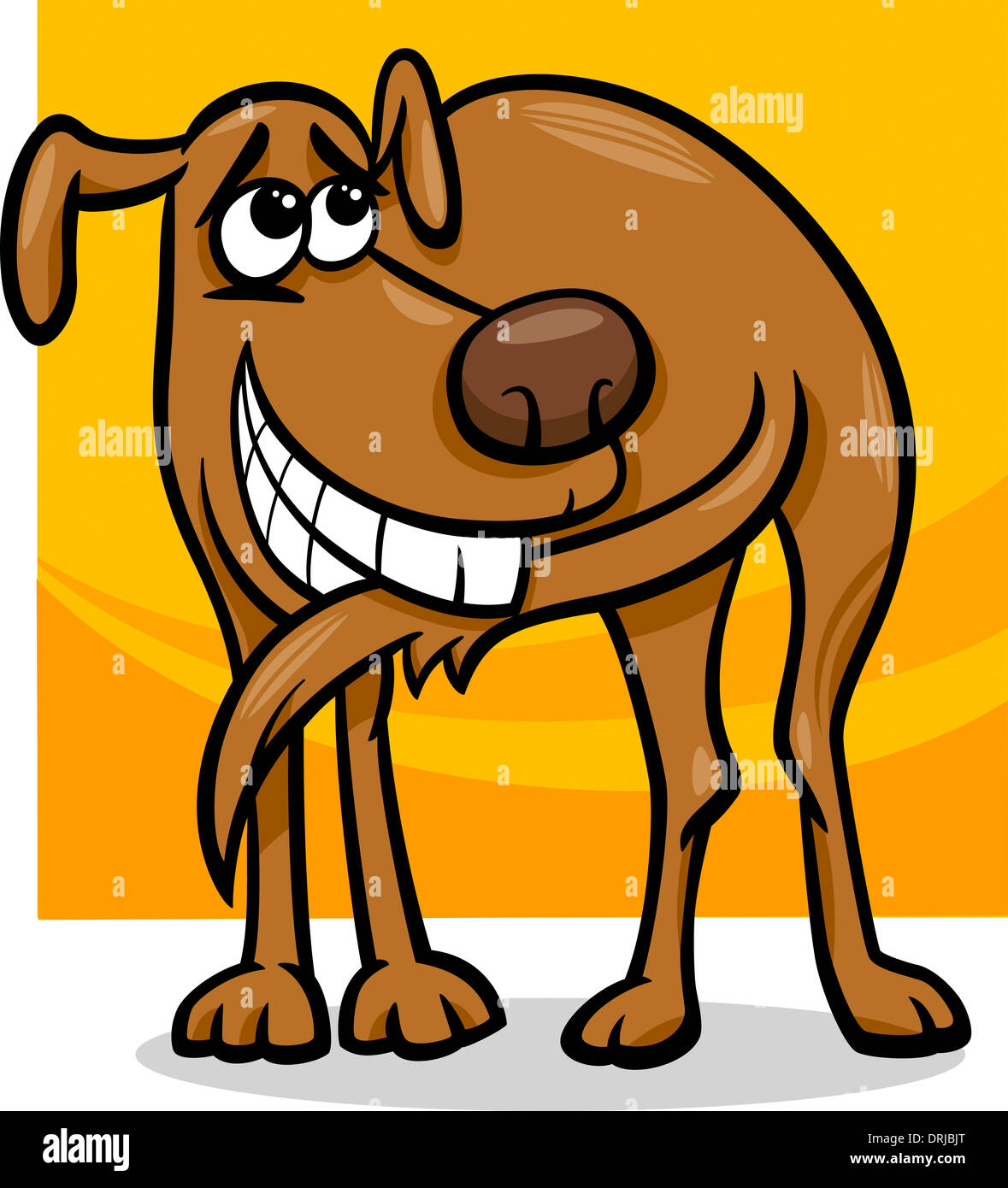 Cartoon Illustration of Funny Dog Chasing his Tail Stock Photo - Alamy