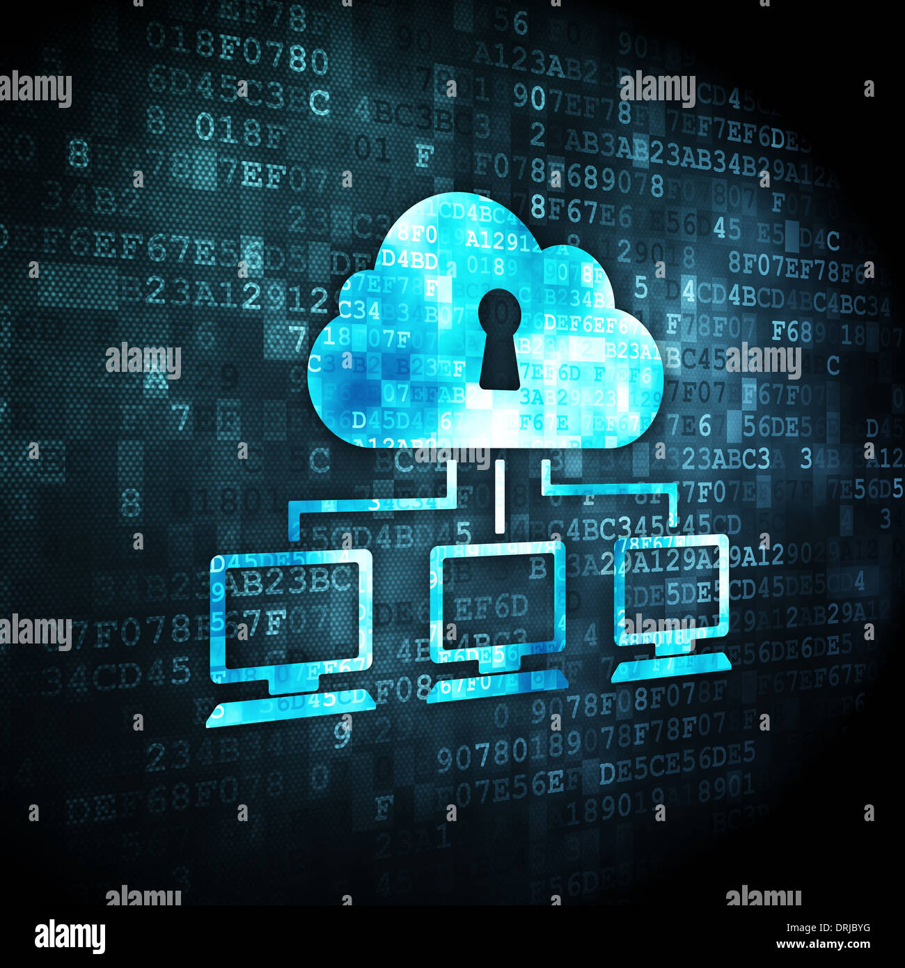 Cloud networking concept: Cloud Network on digital background Stock ...