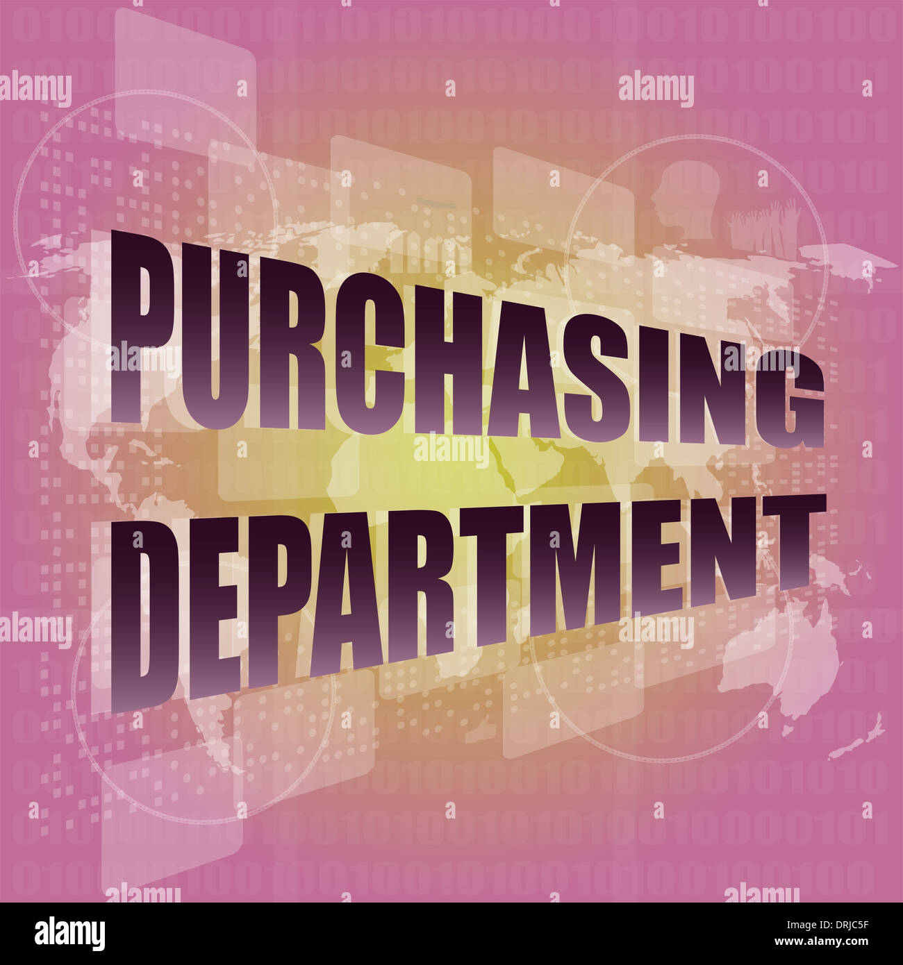 purchasing department words on digital screen with world map Stock ...