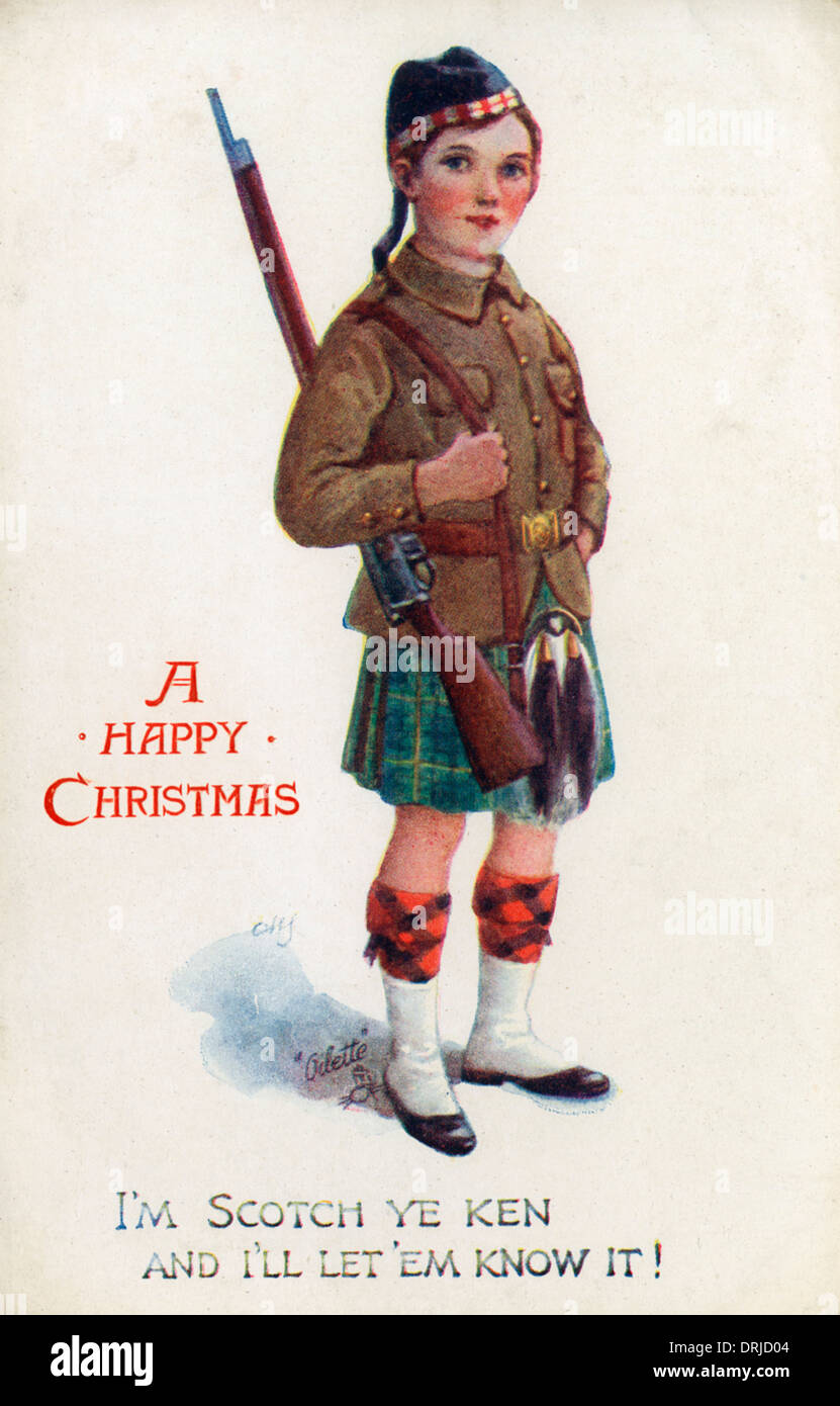 Patriotic Postcard - WWI - Young Highlander Stock Photo - Alamy