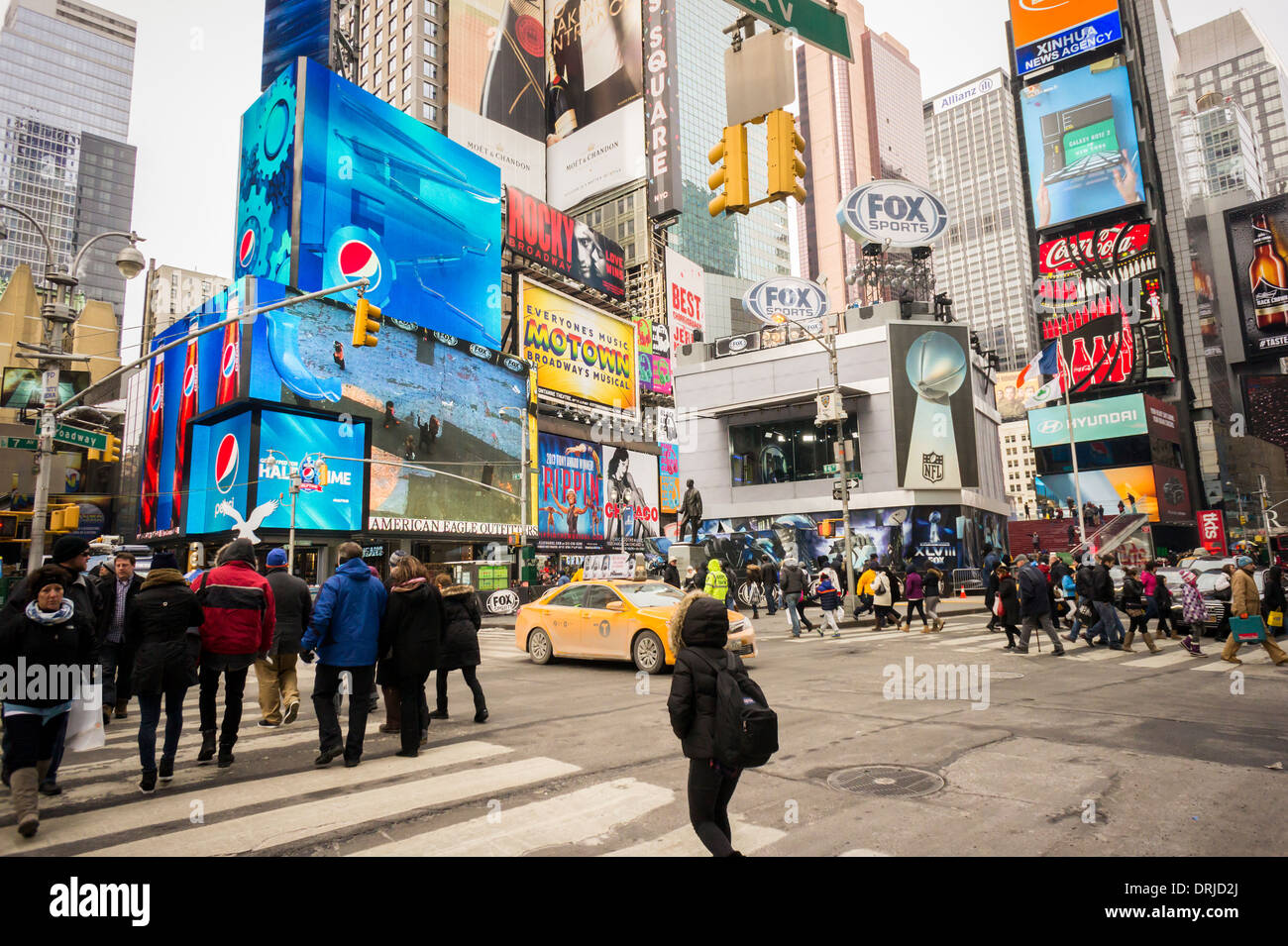 The Fox Sports broadcast headquarters in the middle of Times Square on ...
