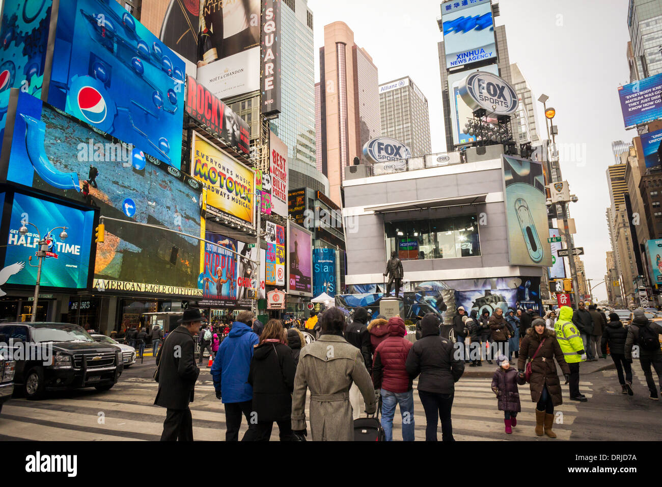 The Fox Sports broadcast headquarters in the middle of Times Square on ...