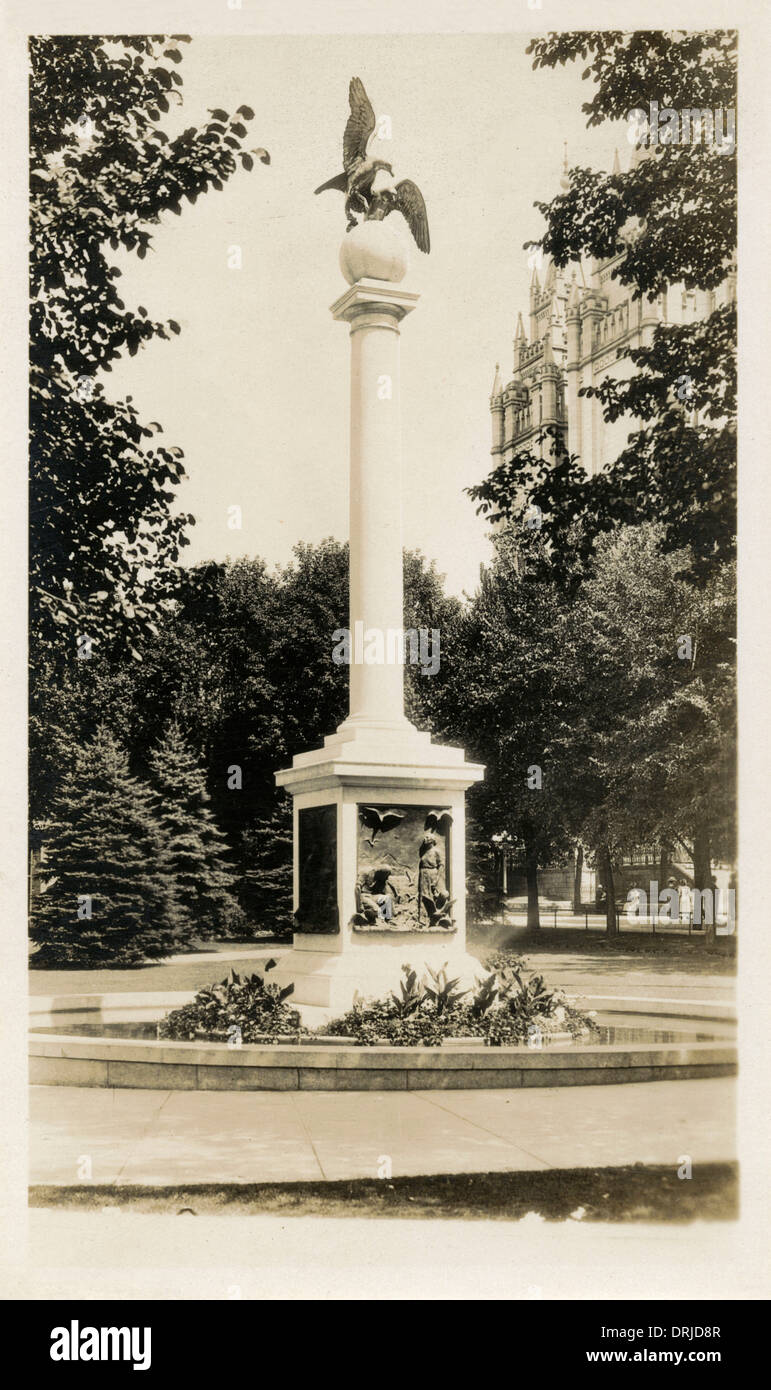 Salt Lake City - Utah, USA - Seagull Monument, Temple Block Stock Photo ...