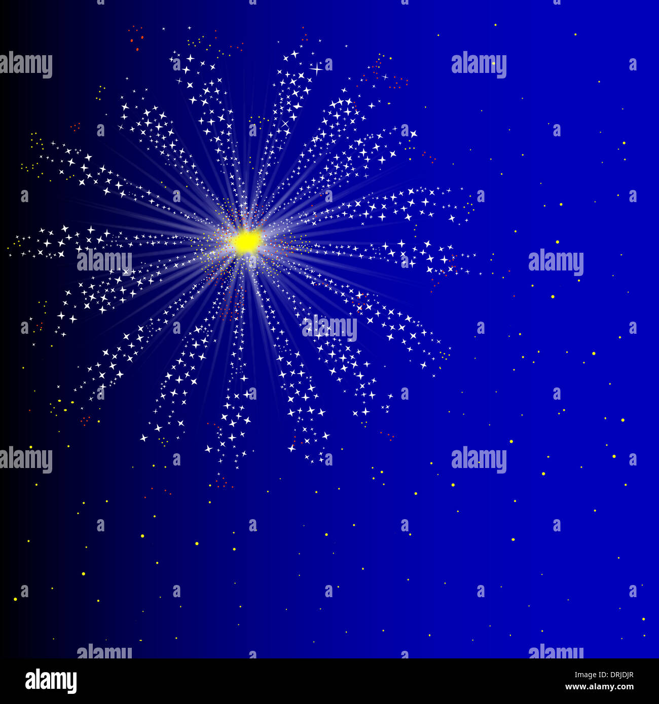 A celebration skyrocket explosion with fallout Stock Photo - Alamy