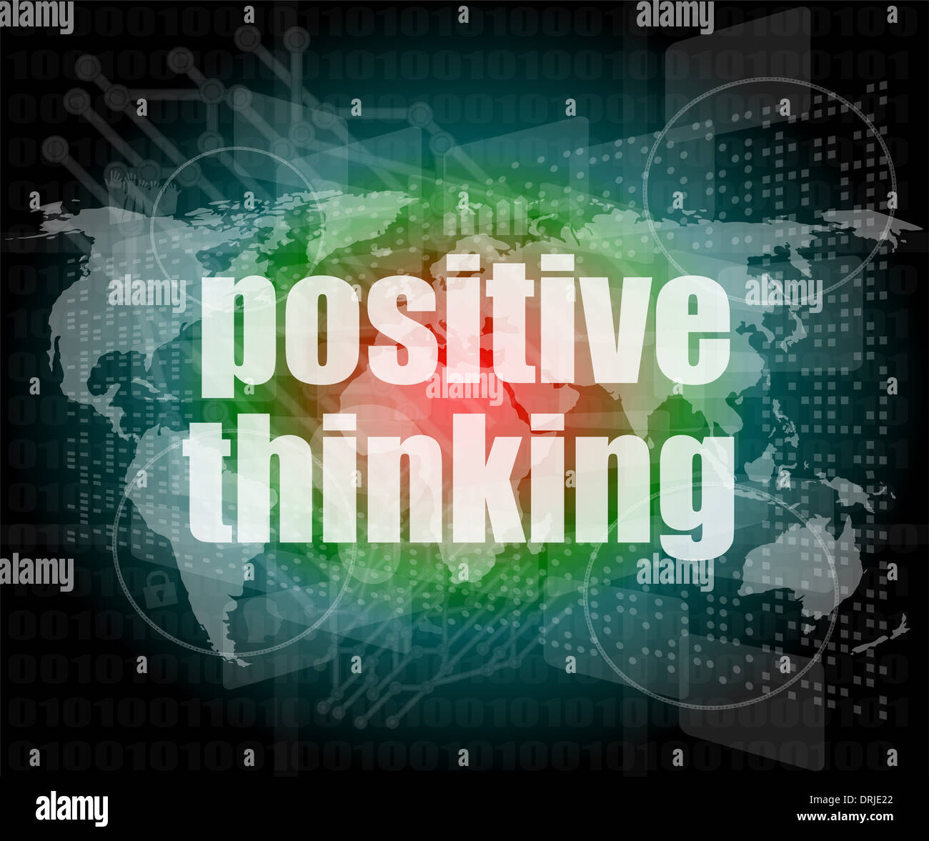 positive thinking on screen - motivation business concept Stock Photo ...