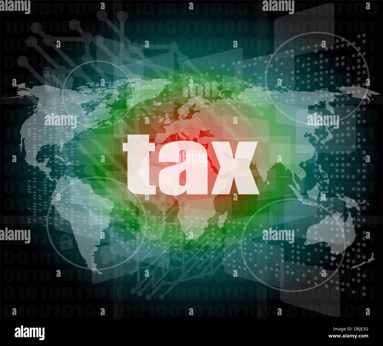 tax word on digital touch screen Stock Photo - Alamy