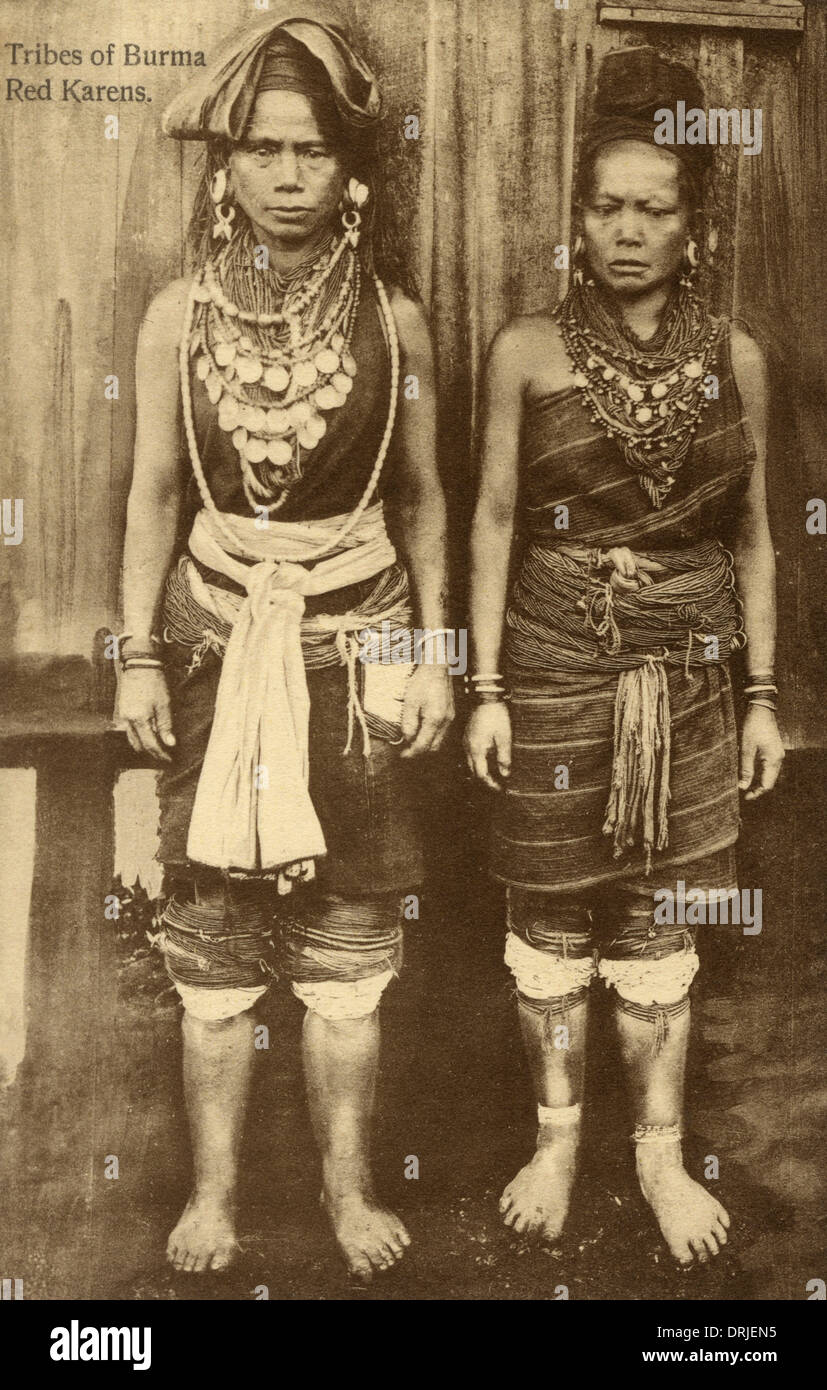 Women of the Red Karen - Myanmar Stock Photo - Alamy