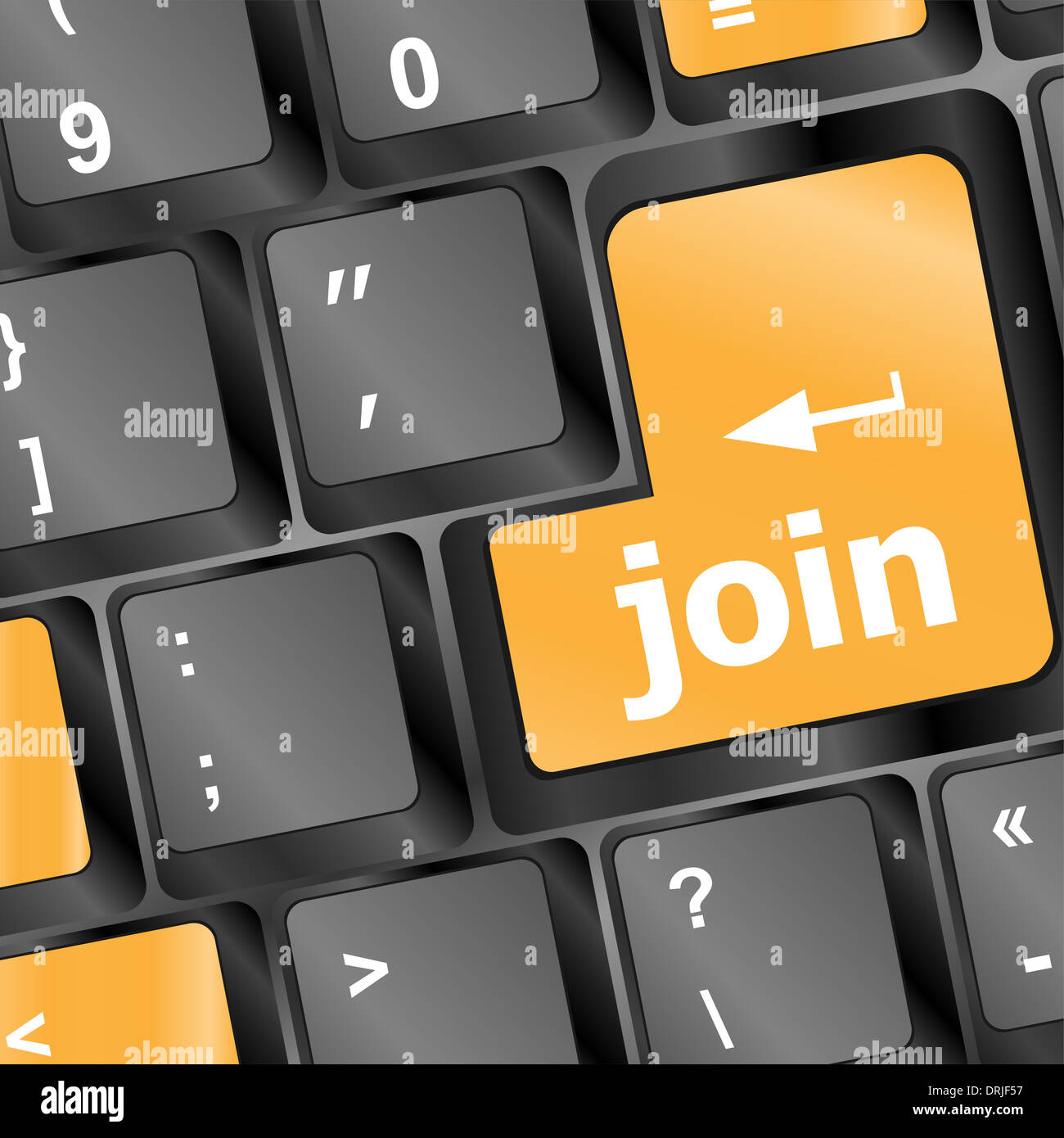 online communities concept, with 'join us' on computer keyboard Stock ...