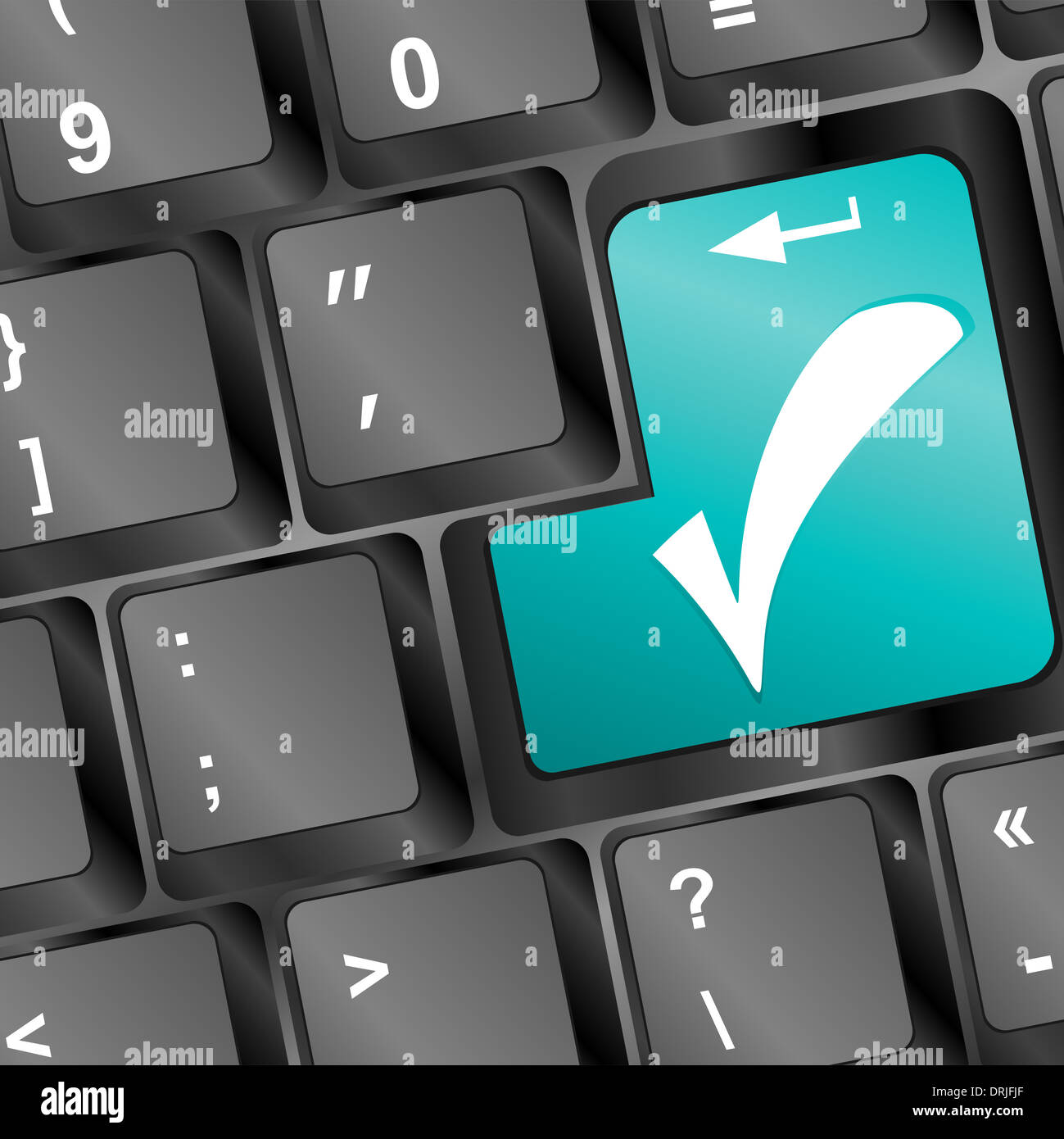 positive checkmark computer keyboard key Stock Photo - Alamy