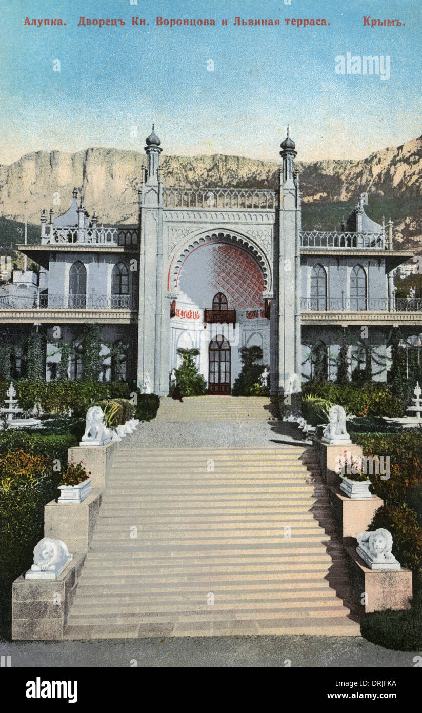 Lion Terrace, Alupka (Vorontsov) Palace, Crimea, Ukraine Stock Photo ...