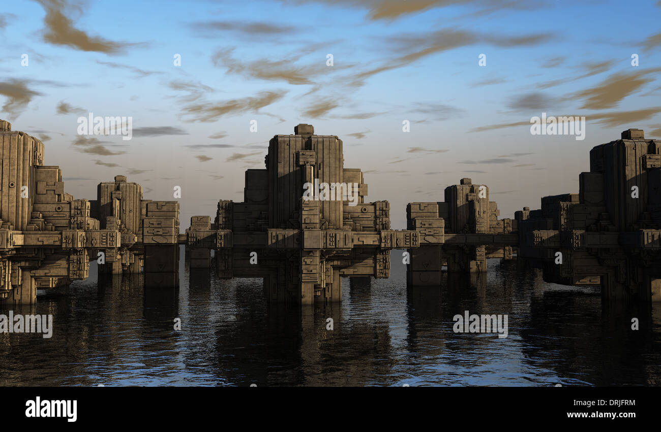 Futuristic city concept Stock Photo - Alamy
