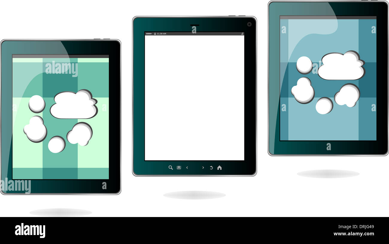 digital tablet pc set isolated on white Stock Photo - Alamy