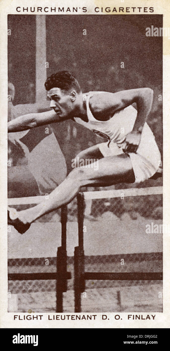 Flight Lieutenant Don Finlay, champion British hurdler Stock Photo - Alamy