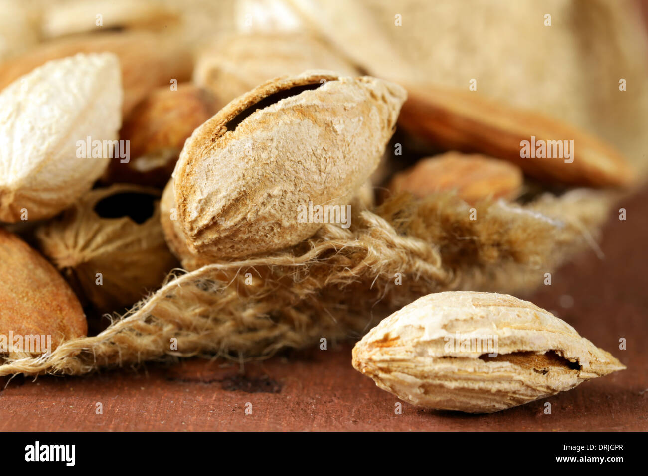 pile of peeled and inshell almonds - delicious and healthy nuts Stock ...