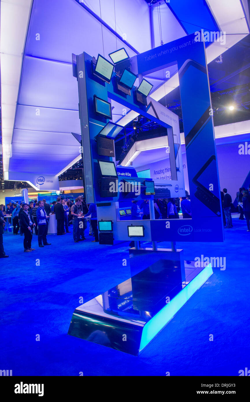 The Intel booth at the CES show held in Las Vegas Stock Photo - Alamy