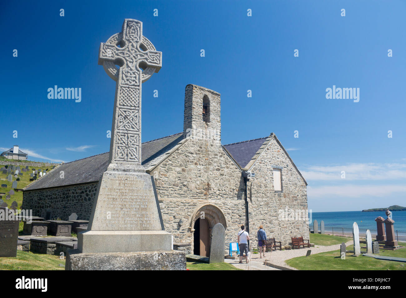 St Hywyn's Church Aberdaron Llŷn Peninsula Gwynedd North Wales UK with ...