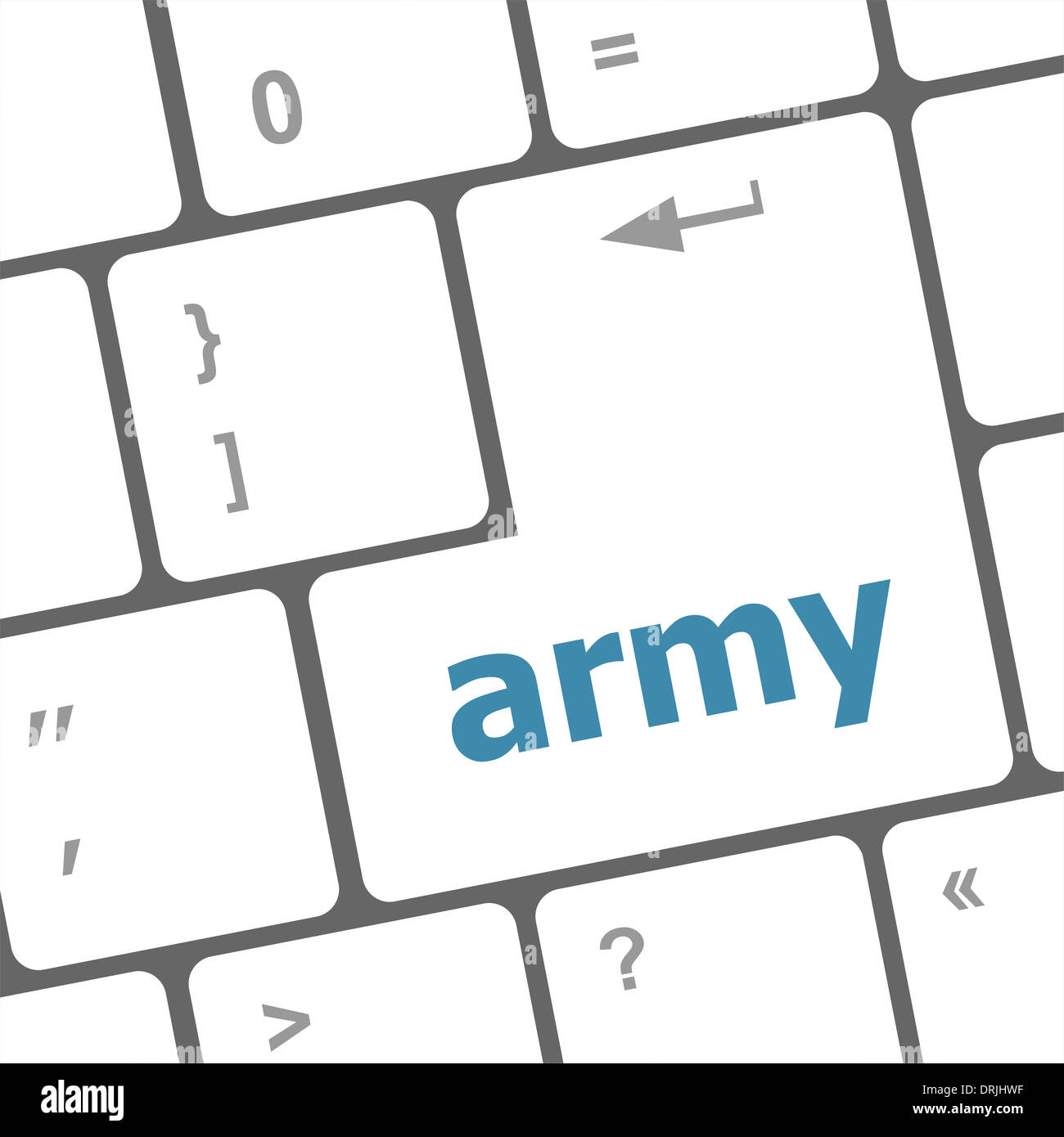 Keyboard with enter button, army word on it Stock Photo - Alamy